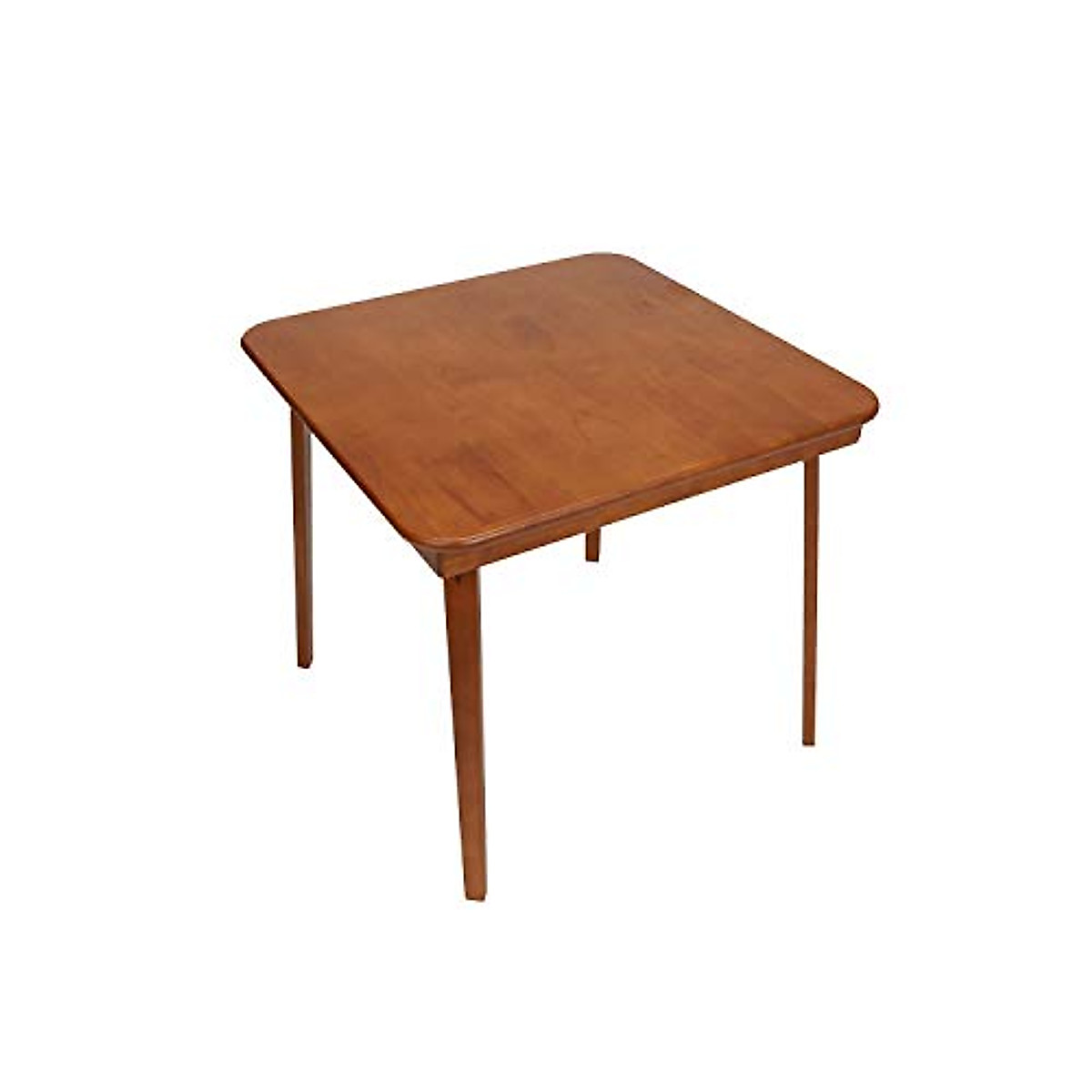 STAKMORE Straight Edge 32" Square Folding Card Table, Cherry Finish