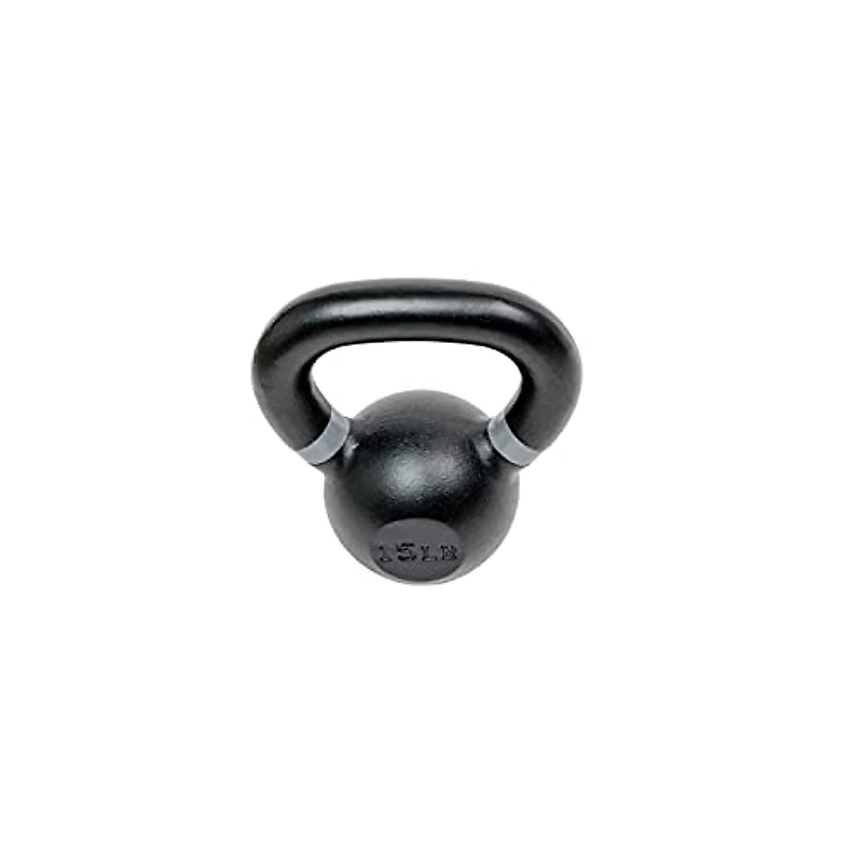 Tru Grit Fitness – Cast Iron Kettlebells – 15lb – Easy Grip Handle – Powder Coated - Home Gym or Office Strength Training Equipment