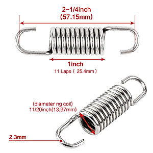 GNPADR 2-1/4inch(8Pcs) Stainless Steel Protective Coated Replacement Furniture Tension Springs for Recliner Sofa Bed [11Turn]