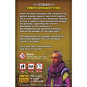 Coup Game Bundle Including Coup (The Dystopian Universe) and Coup Reformation Expansion by Indie Boards and Cards (2 Items)