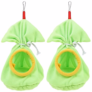 Warm Bird Hammock 2pcs Winter Warm Bird Bird Cage Bird Nesting Bag Bird Hut Bag Nest Parrot Cage Plush Finch Cage