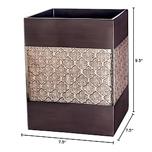 Creative Scents Dahlia Brown Bathroom Trash Can - Small Waste Basket for Bathroom - Durable Space Friendly Waste Bin - Decorative Bathroom Wastebasket for Modern Bathroom, Bedroom Decor