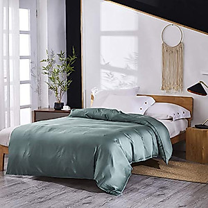 Dornroscn Cooling Bamboo Duvet Cover for Summer Sea Grass Removable Queen Size Duver Covers for Weighted Blankets 60''x80''