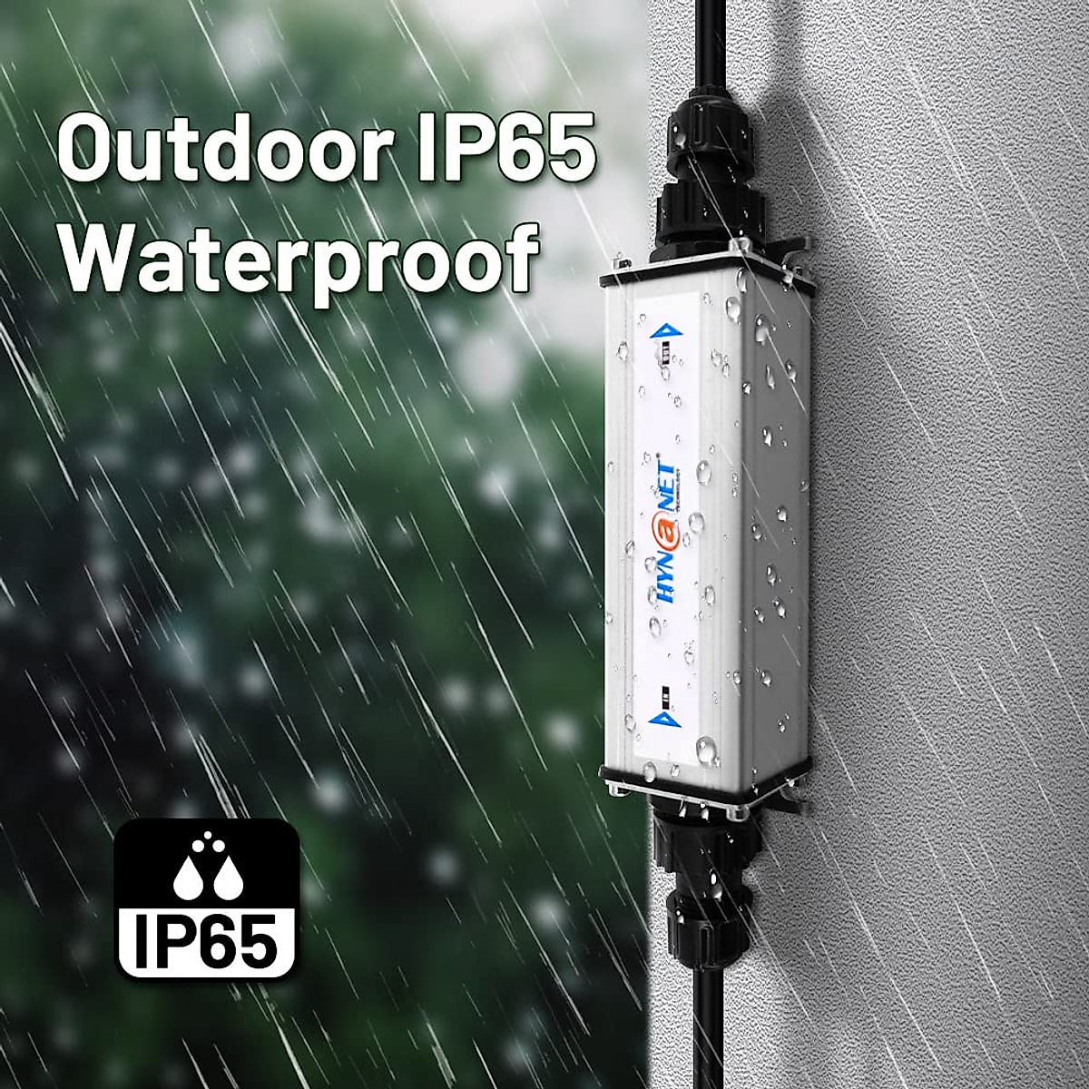 HYN@NET IPX201 30W Industrial Gigabit PoE Extender with Outdoor Waterproof Grade IP65 Extends The Range of PoE and Ethernet an Additional 100 Meters