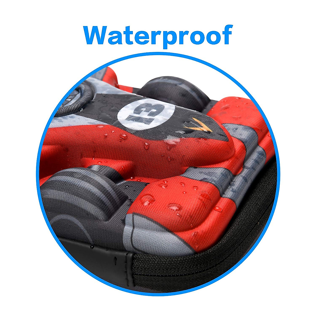 rockpapa Large-Capacity Race Car Pencil Case, Pencil Box, Storage Box for School Students Boys Teens Kids Toddlers Grey Red