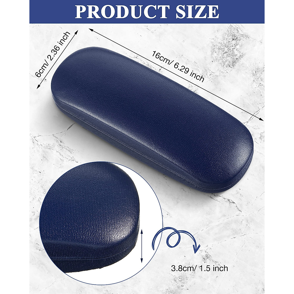 Frienda 3 Pieces Hard Glasses Case Reading Eyeglass Case Protective Sunglasses Case with Cleaning Cloth for Men Women Unisex(Blue, Brown, Black)