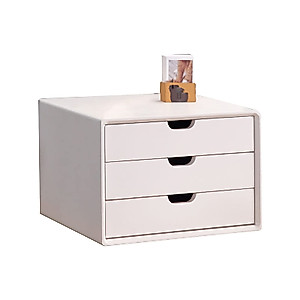 LEYT Multi-Layer Drawer Storage Box, Solid Wood Flat File Cabinet, A4 Treatment Storage Cabinet for Home Desktop Office (Color : A, Size : 3 Layers)