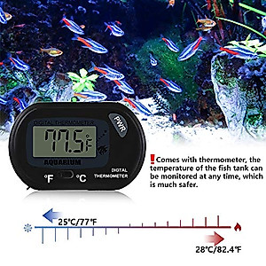 Submersible Aquarium Heater with Thermometer, LEDGLE Fish Tank Heater for 3 to 5 Gallon Betta Tank, Saltwater or Freshwater Aquariums, Turtle, Auto Intelligent LED Digital Display
