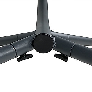 Sunnydaze Floating Chaise Lounger Swing Chair with Umbrella Canopy - Curved Steel Hammock Lounge Chair with Cushion and Pillow - Removable Cushion and Umbrella Shade - 82-Inch Tall - Beige