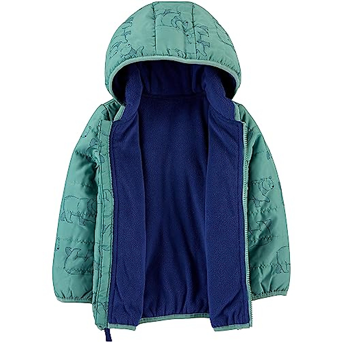 Simple Joys by Carter's Baby Boys' Puffer Jacket, Green Bear, 18 Months