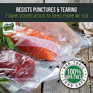 Keep Fresh Food Vacuum Sealer Rolls (11" x 50', 1 Roll), 3.5mil Food Storage Bags for Freezer Storage (50 Feet)