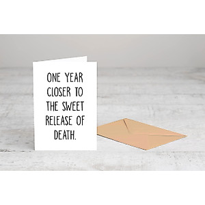 Emily gift One Year Closer To The Sweet Release Of Death. Funny Birthday Cards For Men And Women - Happy Birthday Card For Him Or Her