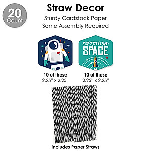 Big Dot of Happiness Blast Off to Outer Space - Rocket Ship Baby Shower or Birthday Party Favors and Cupcake Kit - Fabulous Favor Party Pack - 100 Pieces