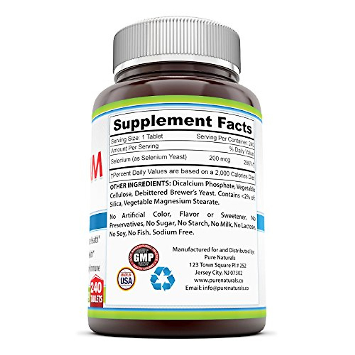 Pure Naturals Selenium Tablets, 200 mcg, 240 Count