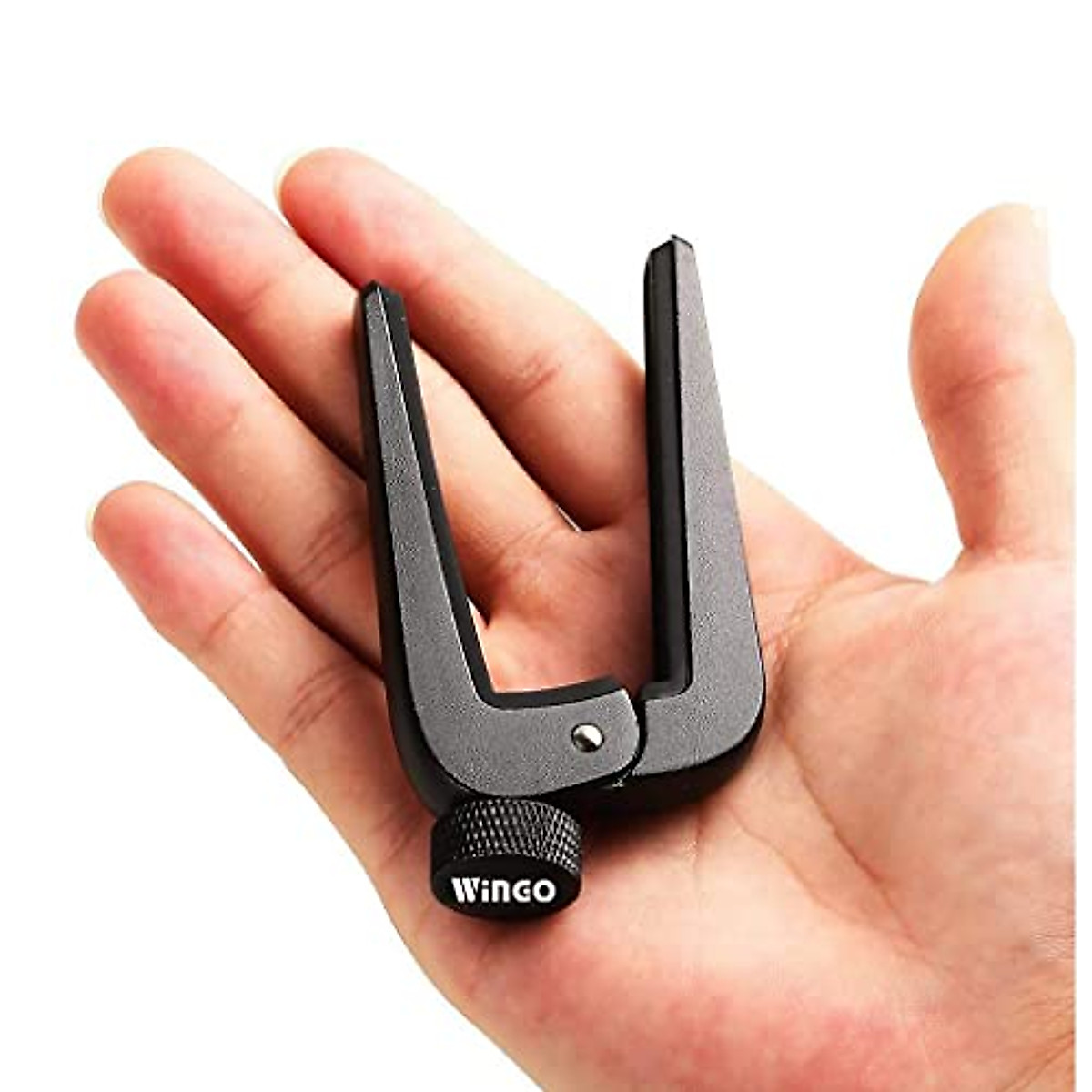 WINGO Wide Guitar Capo Fit for Acoustic Classical Electric Guitar, Bass, Mandolin, Banjos, Ukulele, Black