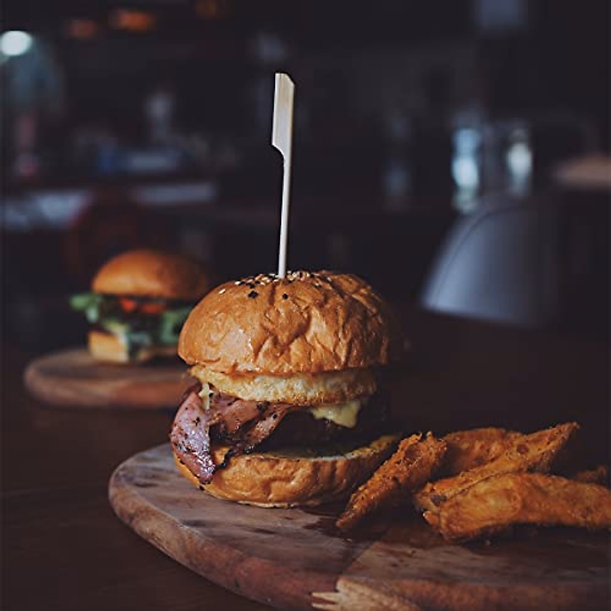 Bamboo Paddle Picks 200 PCS 10Inch Bamboo Kabob Skewers Wooden Skewer Sticks Grill Skewers BBQ Sticks Cocktail Picks for for Drinks Appetizers BBQ Fruit Kabobs Barbeque Snacks