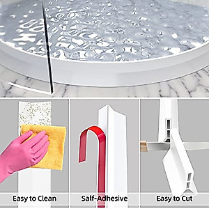 Duzzy 3" High Shower Threshold Water Dam, 67 Inch Shower Water Stopper Barrier for Increasing Dam Hight in Shower, Keeps Water Inside Threshold Dry and Wet Separation