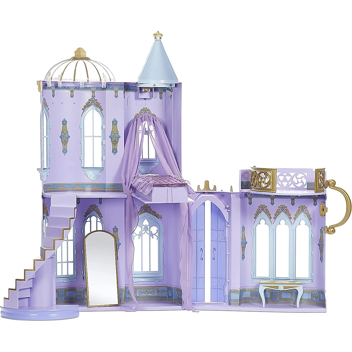 MGA Dream Ella Majestic Castle Playset, Fits 11.5" Fashion Dolls, Furniture & Accessories, Portable 35" H x 18" W Dollhouse Play Pretend Gift for Kids, Toys for Girls & Boys Ages 3 4 5+ Years