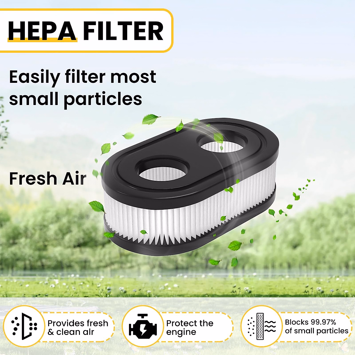 4PC Air Filter Fits 593260 798452 Series Mower Filter Element, HONSNKS Mower Air Filter Replacement for 550E 550EX 500EX 625EX 675EXI