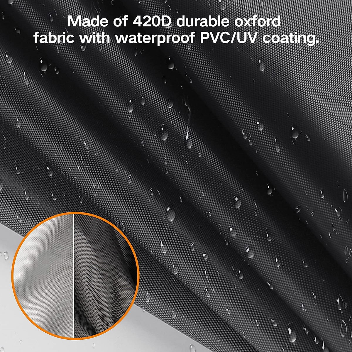 Aidetech Tabletop Outdoor Heater Cover, Mini Portable Propane Heater Cover Waterproof Windproof Gas Outside Heater Cover for Patio, Garden, Porch Use (Black-24"D x 14.5" W x 38"H)