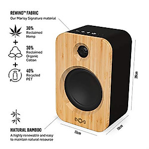 House of Marley Get Together Duo, Powerful Bookshelf Speakers with Wireless Bluetooth Connectivity and Sustainable Materials