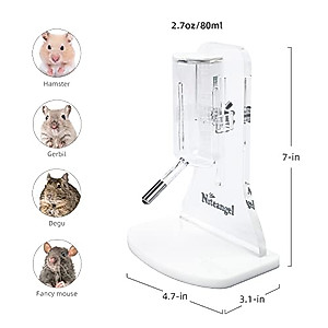 Niteangel 80ml Hamster Water Bottle with Stand No Drip Gerbil Water Feeder Dispenser for Hamster Gerbils Mice Degus Lemming Hedgehog Small-Sized Pet
