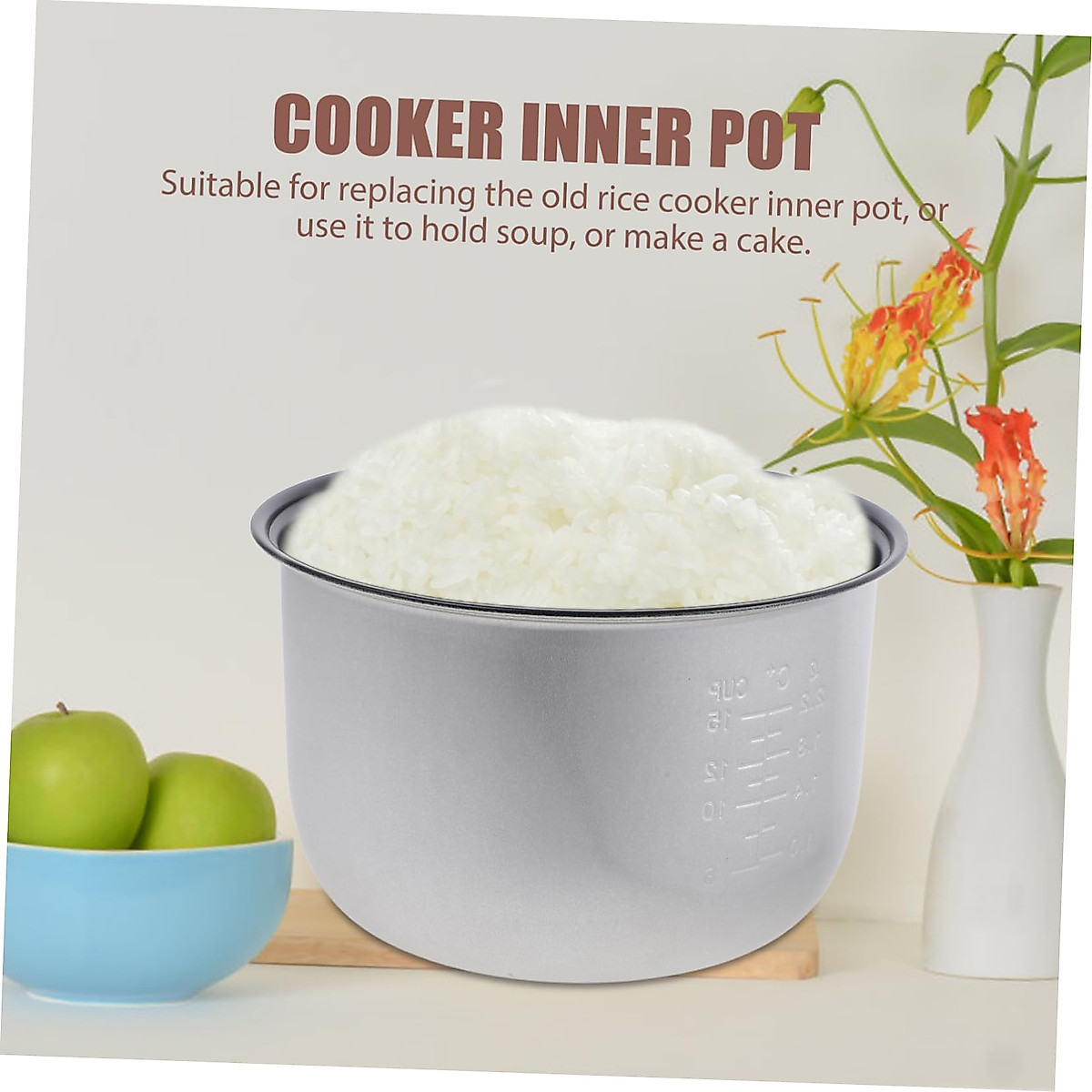 FELTECHELECTR Rice Cooker Liner Rice Pot Inner Pot Rice Cooking Multi-use Pot Cooked Rice Container Power Cooker Parts Cooker Inner Tank Aroma Rice Cooker 10 Cup Food Insert Intelligent Alloy