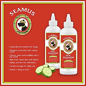 Seamus Otic Ear Solution - Best Ear Cleaner for Dogs, Professionally Formulated for Itch, Debris and Smell, Infused with Essence of Cucumber, Melon, Aloe Vera and Oatmeal Extract