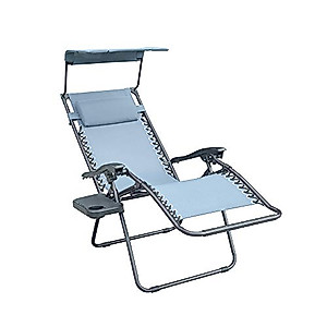 Jeco GCS17 Bonnie Zero Gravity Chair with Sunshade Pillow and Drink Tray-Gray