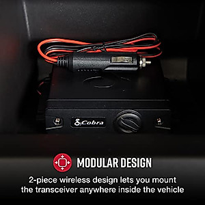 Cobra 75 All Road Wireless CB Radio - Dual-Mode AM/FM, Full 40 Channels, Bluetooth Connectivity, Digital Noise Cancellation, Waterproof, Instant Channel 9, 4-Watt Output, Easy to Operate, Black