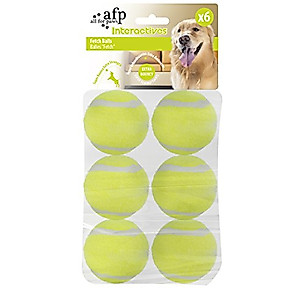 ALL FOR PAWS Dog Tennis Balls for Dogs, Great for Mini Ball Launcher, 6 Pack 2 Inch Tennis Balls