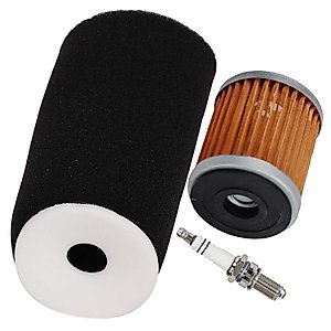 HIFROM Air Filter Element Cleaner with Oil Filter Spark Plug Kit Replacement for 2005-2013 Yamaha Raptor 350 YFM350R Replace 1UY-14451-00-00 1UY134400100