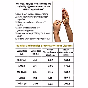 Efulgenz Indian Bangles for Women Indian Traditional Bangles Indian Bangle Set Rhinestone CZ Plain Metal Bracelet Bangle Jewelry for Women