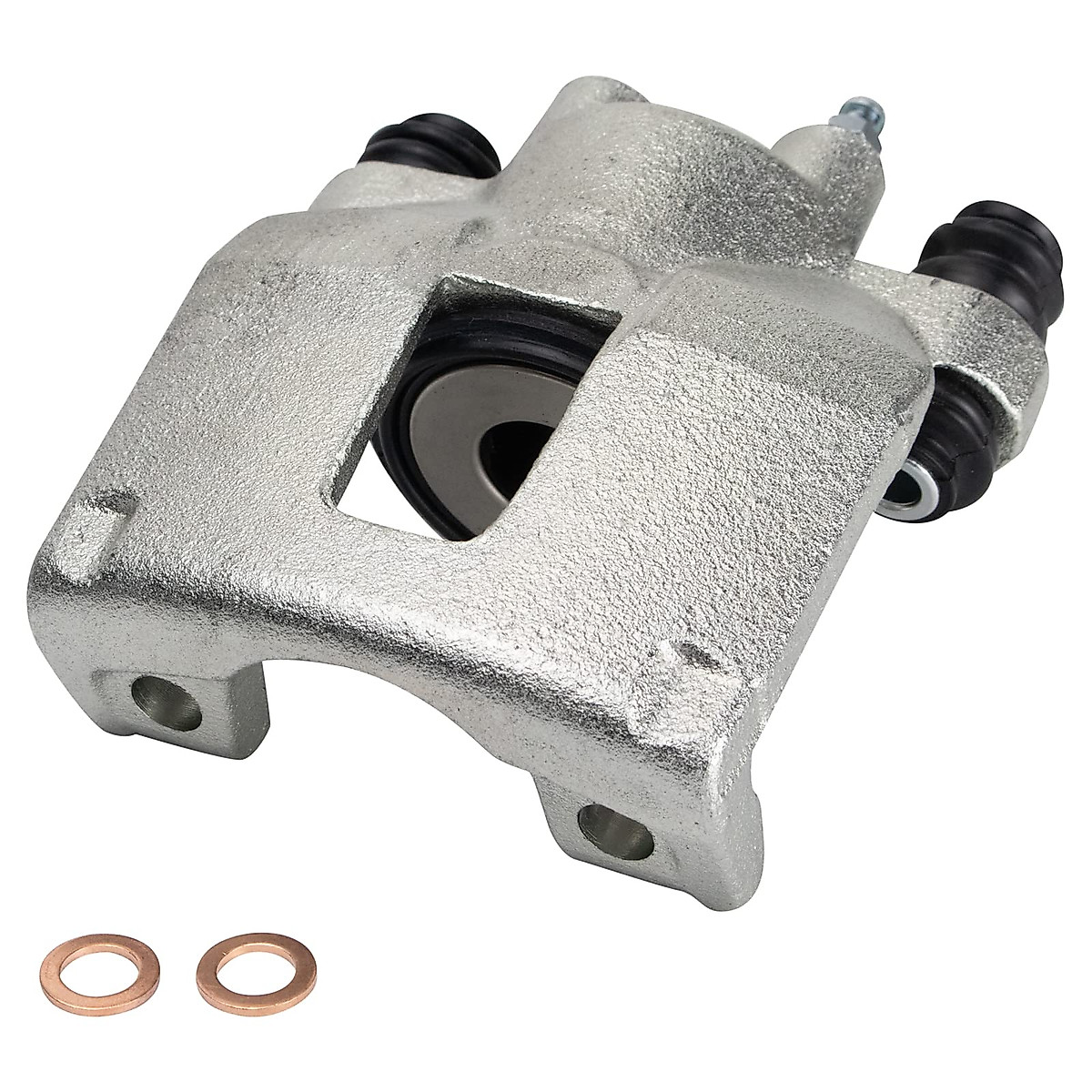 TRQ Rear Brake Pad & Rotor Kit Brake Caliper Brake Pads Brake Rotor Semi-Metallic Solid Compatible with 1995-1998 Jeep Grand Cherokee