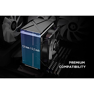ID-COOLING SE-914-XT ARGB Cooler 131mm Height CPU Air Cooler ARGB Light Sync with Motherboard(5V 3-PIN Connector) 92mm PWM Fan 4 Heatpipes CPU Fan for Intel/AMD, LGA 1700 Compatible for Desktop