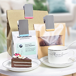 Bag Clips for Food, 6 Pack Metal Chip Clips with Colored Silicone, Heavy Duty Chip Bag Clip with Air Tight Seal, Stainless Steel Food Bag Clips for Food, Snack