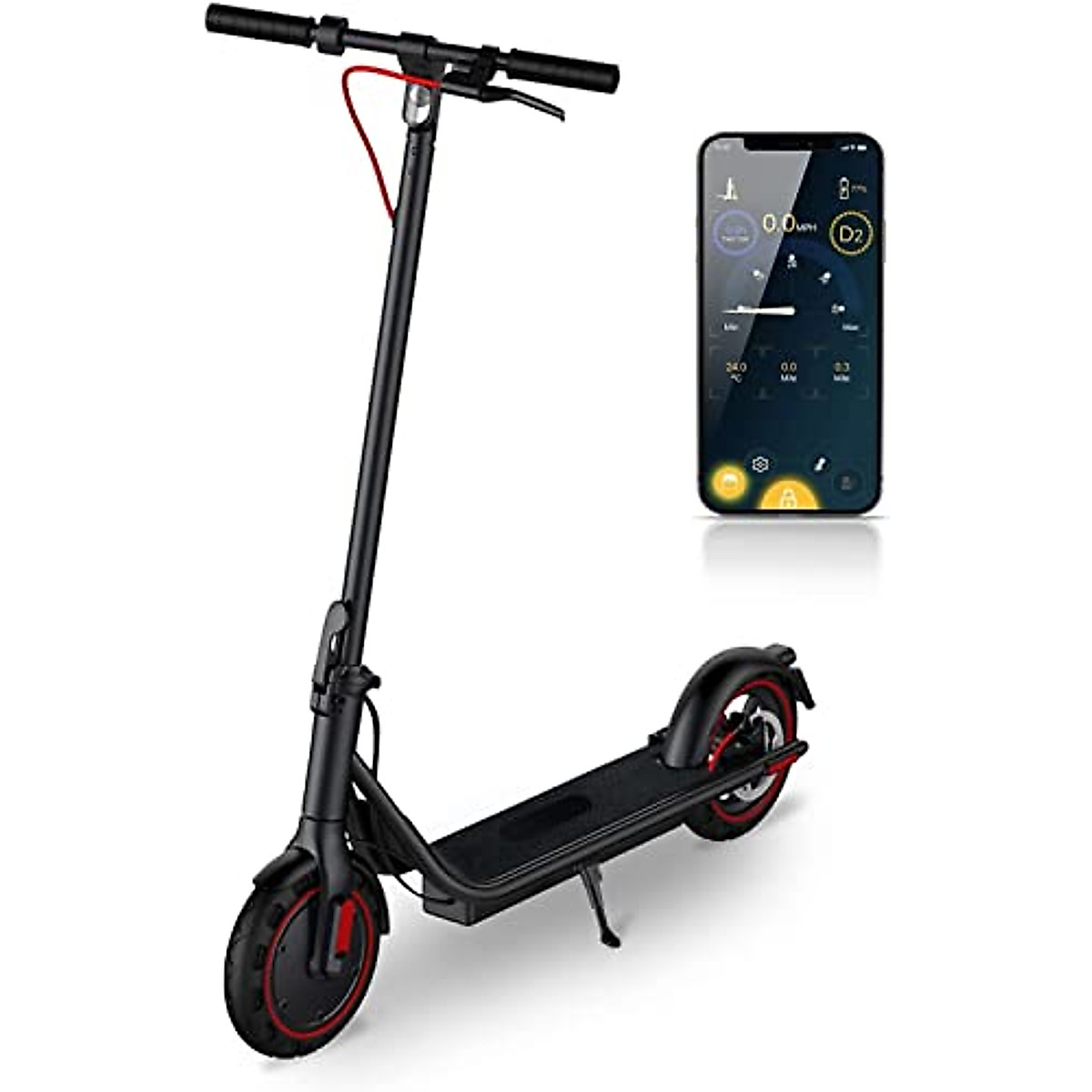 Electric Scooter 450W Powerful Motor,19mph Speed and 8.5” Honeycomb Solid Tires,Anti-Theft Lock,Wide Deck Portable & Folding e Scooter for Adults
