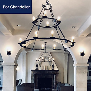 FLSNT LED 60 Watts Equivalent Chandelier Light Bulbs, CA11 Dimmable Filament Clear LED Candelabra Bulbs, E26 Medium Base, 2700K Soft White, 6 Pack