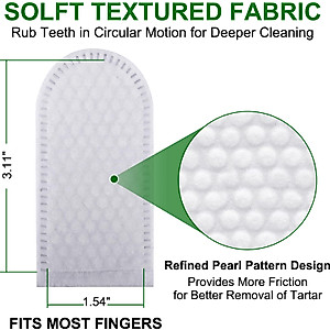 RSGRT Pet Teeth Cleaning Wipes for Dogs & Cats, Finger Dog Dental Wipes, Breath Freshener Dog Teeth Cleaning Wipes, Dog Tooth Brushing Kit Help Wipe Away Plaque & Tartar (50pcs)