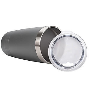 100 North, Polar Camel, United States National Parks, Dark Grey 20 Ounce, Stainless Steel, Vacuum Insulated Travel Tumbler Mug With Clear Lid, Glacier Montana