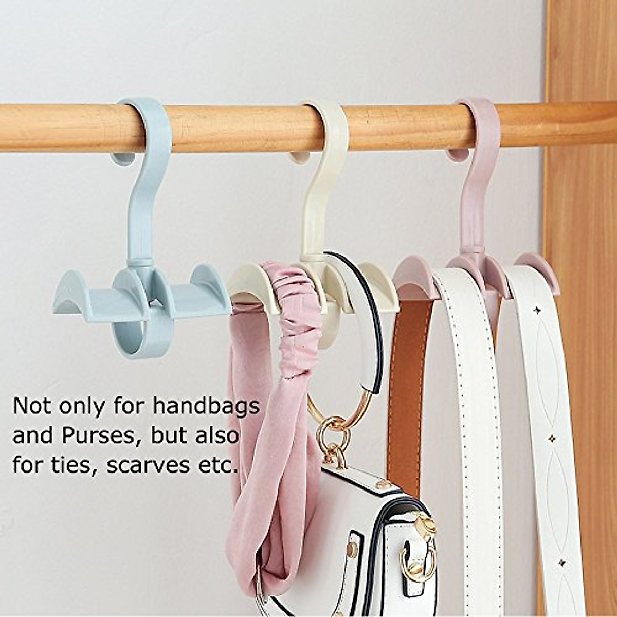Stackable Storage Hanging Closet Organizer Purses Handbags Tie (Set of 8), Random, One_Size