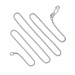 925 Sterling Silver 1MM Box Chain Lobster Claw Clasp 20 inch