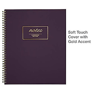 Cambridge Meeting Spiral Notebook, Legal Ruled, Soft Cover Business Journal, 9-1/2" x 7-1/4", Wirebound Memo Notepads, Cute Stationery Supplies for Home Office, 80 Sheets, Purple (49556)