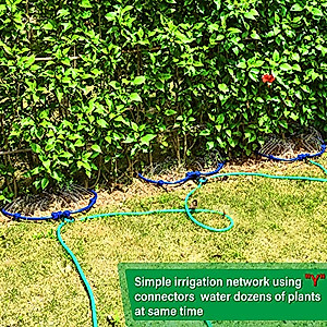 ZZM 360°Tree Water System Tree Watering Ring Circle Sprinkler and Irrigation System Targeted Water with Y Hose Splitter for New Tree Outdoor Plants Raised Garden Beds Shrubs
