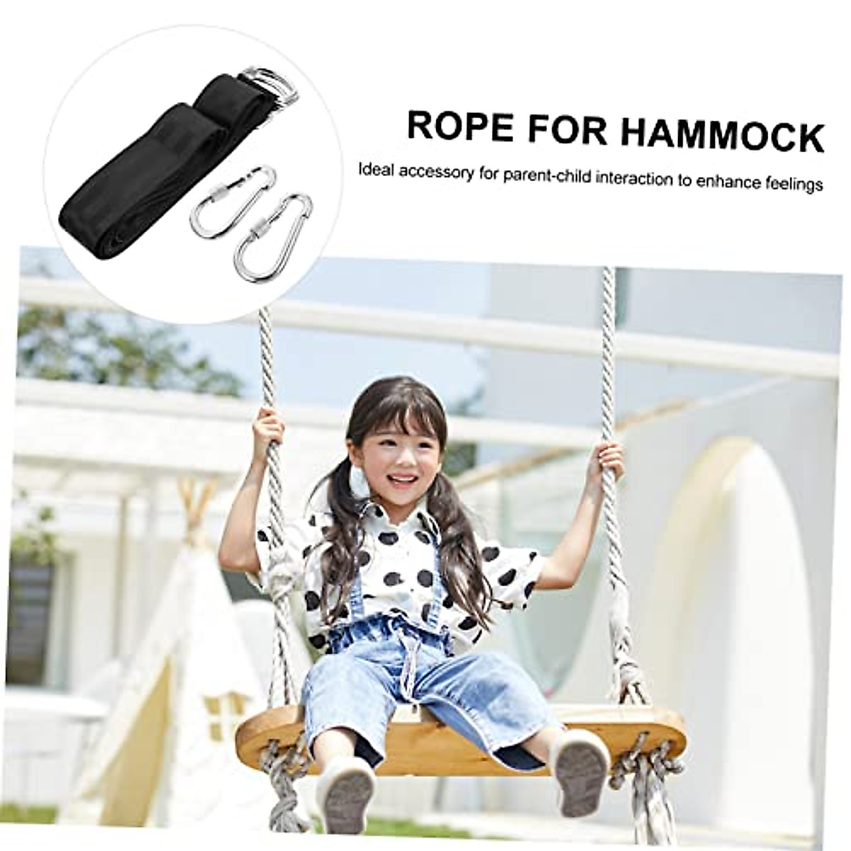 Toddmomy 1 Set Children's Swing Chair Baby Sets Kids Suit Swing for Kids Tree Swing Kit Swing Set Hanging Kit Outdoor Swing for Kids Rope for Hammock Tree Swing Hanging Kit Strap Black Tie