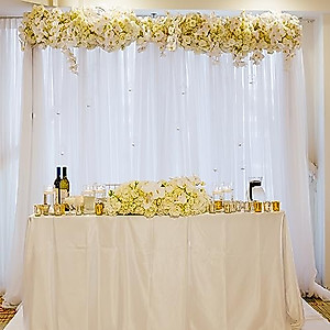 White Sheer Curtain for Party Backdrop, 10ft x 7ft Wrinkle-Free Chiffon Backdrop Curtain White Arch Drapes for Wedding Birthday Party Decorations