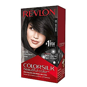Revlon ColorSilk Beautiful Color, Soft Black [11] 1 ea (Pack of 4)