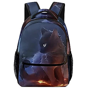 Cat Warrior Backpack Bookbag Cute Funny Printed Graphic for Book Study Travel