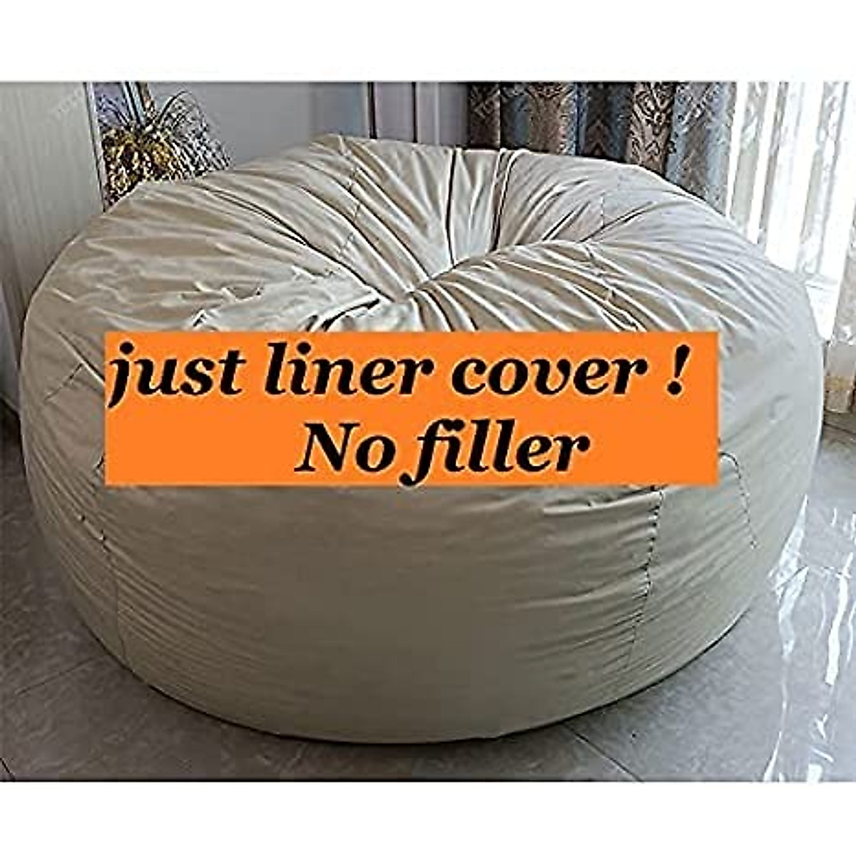 WUTTLE Bean Bag Inner Liner Cover(No Filler), 6 7ft Inner Liner for Bean Bag Chair Couch Cover Seat Lazy Sofa High Capacity Replacement Cover with Zipper (Size : D180H90CM)