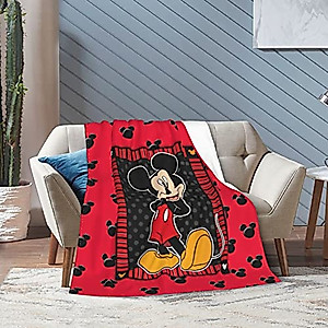 Cartoon Mouse Blanket Ultra Soft Warm Throw Blanket Suitable for Adults and Children to Use 50"X40" Fade Resistant Kawaii Cartoon Character Fuzzy Bedding for Traveling Camping Couch Sofa Gifts A- 19
